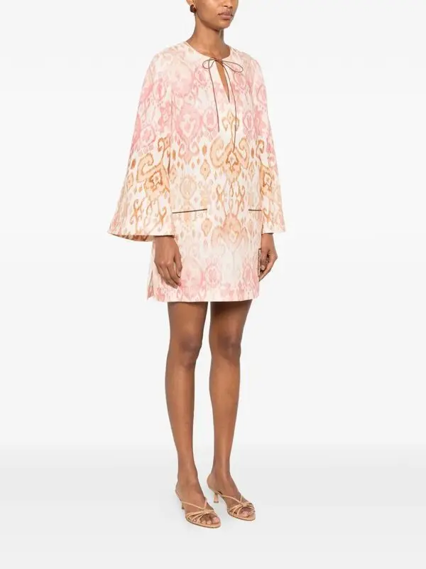 Zimmermann Aster Short Linen Dress - Multicolor