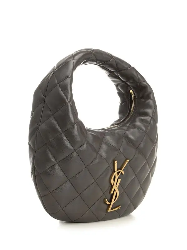 Saint Laurent Icare Lambskin Hobo Bag - Gray