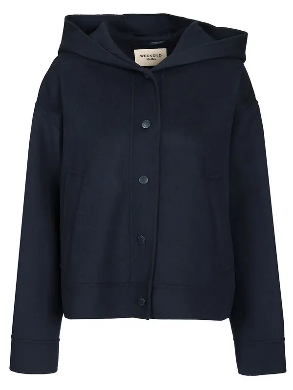 Max Mara Double Wool Hooded Jacket - Blue