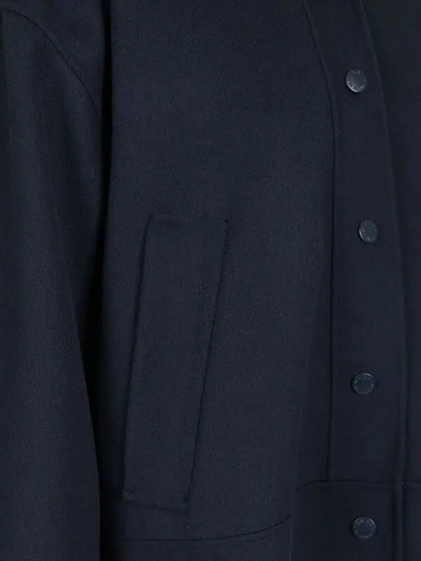 Max Mara Double Wool Hooded Jacket - Blue