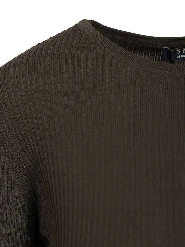 Max Mara Long-sleeved Ribbed Wool Sweater With Decorative Cuff Buttons