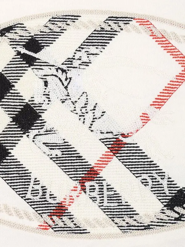 Burberry Knight Check Print Cotton T-shirt - White