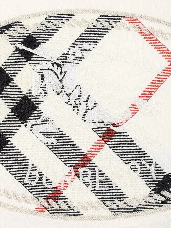 Burberry Knight Check Print Cotton T-shirt - White