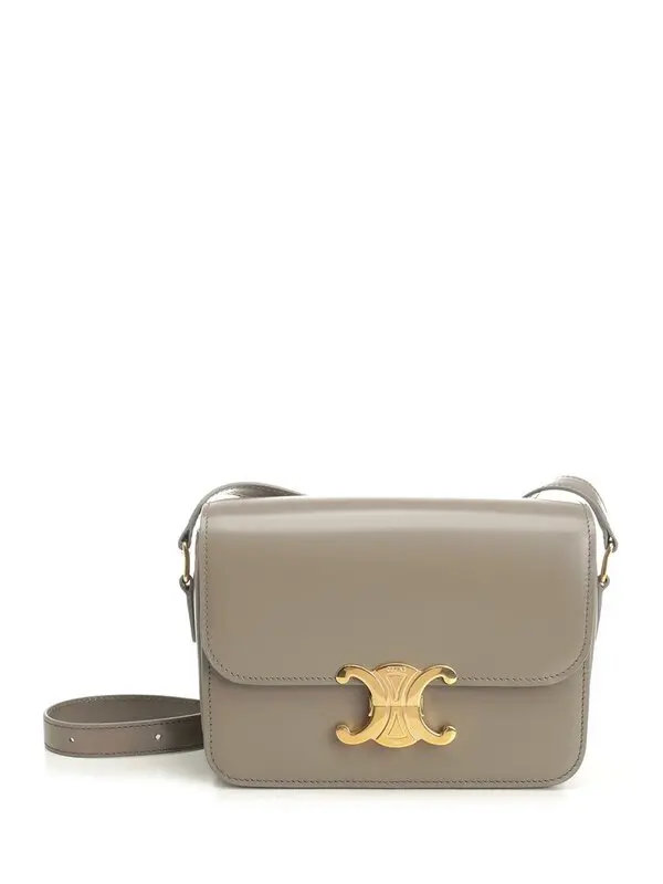 Celine Triomphe Teen Shiny Calfskin Bag - Gray