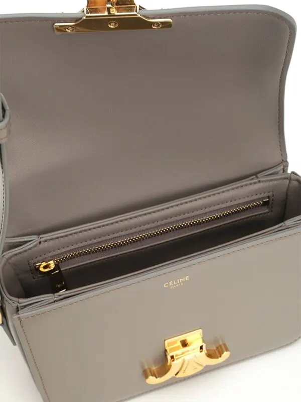 Celine Triomphe Teen Shiny Calfskin Bag - Gray