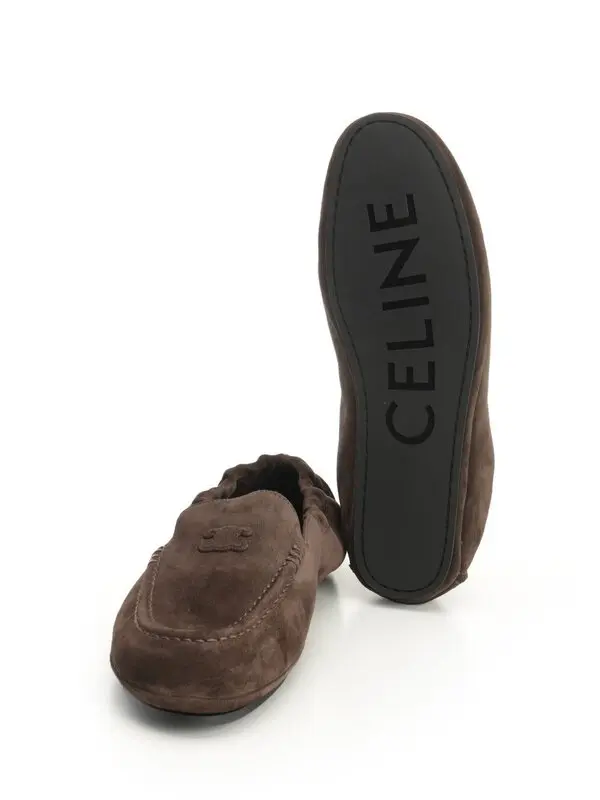 Celine Adam Suede Moccasins - Brown