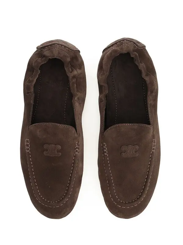 Celine Adam Suede Moccasins - Brown