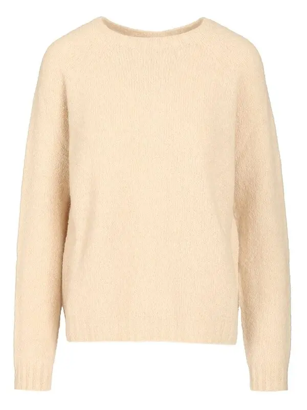 Max Mara Alpaca Blend Crew Neck Sweater - Cream