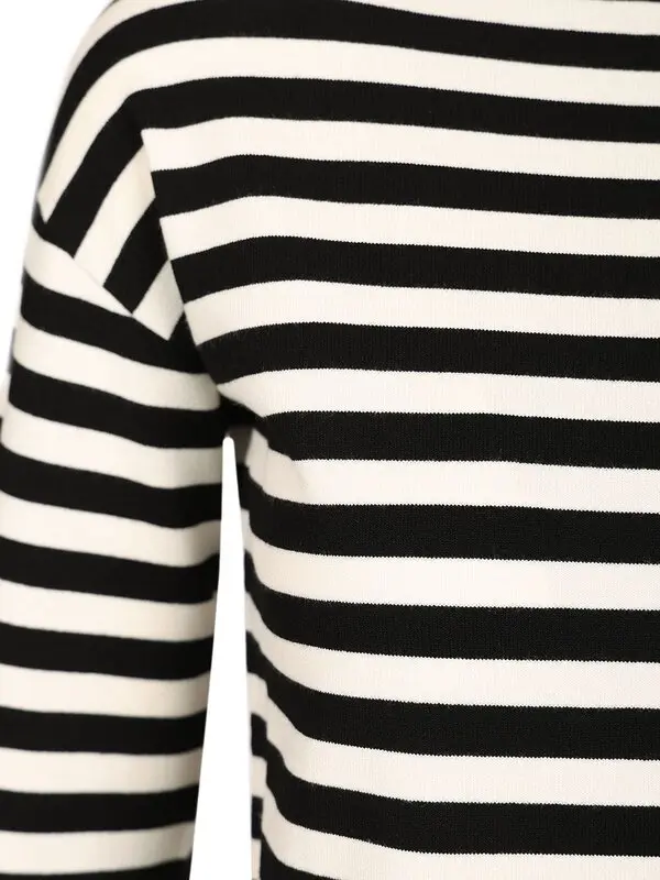 Max Mara Striped Boat Neck Viscose Blend Sweater