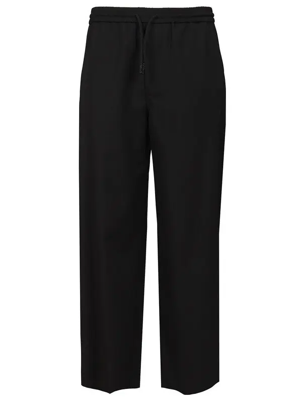 Loewe Tailored Wool Drawstring Trousers - Black