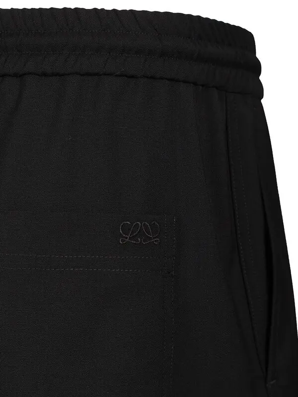 Loewe Tailored Wool Drawstring Trousers - Black