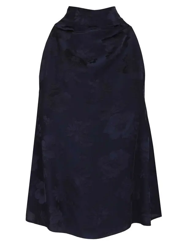 FORTE_FORTE Sleeveless Jacquard Top - Blue