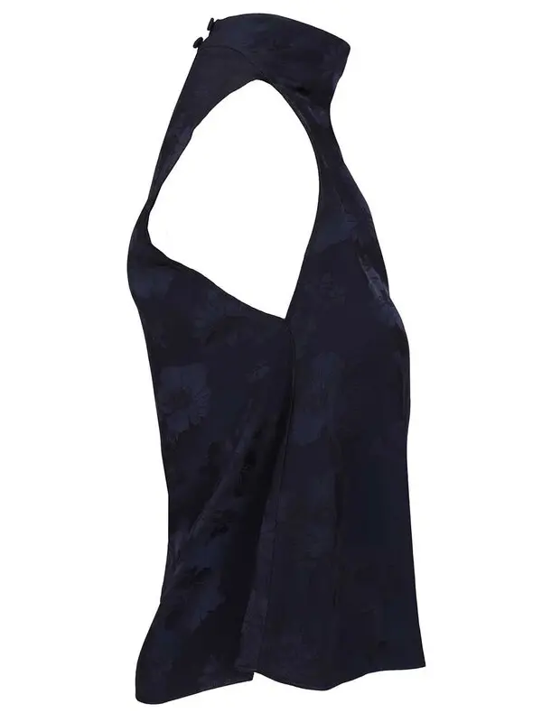 FORTE_FORTE Sleeveless Floral Jacquard Top