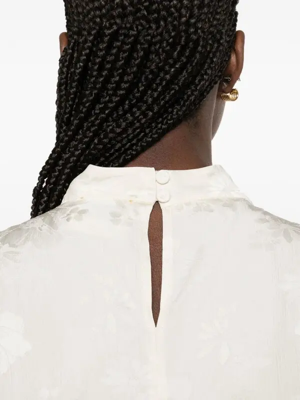 FORTE_FORTE Sleeveless Floral Jacquard Top