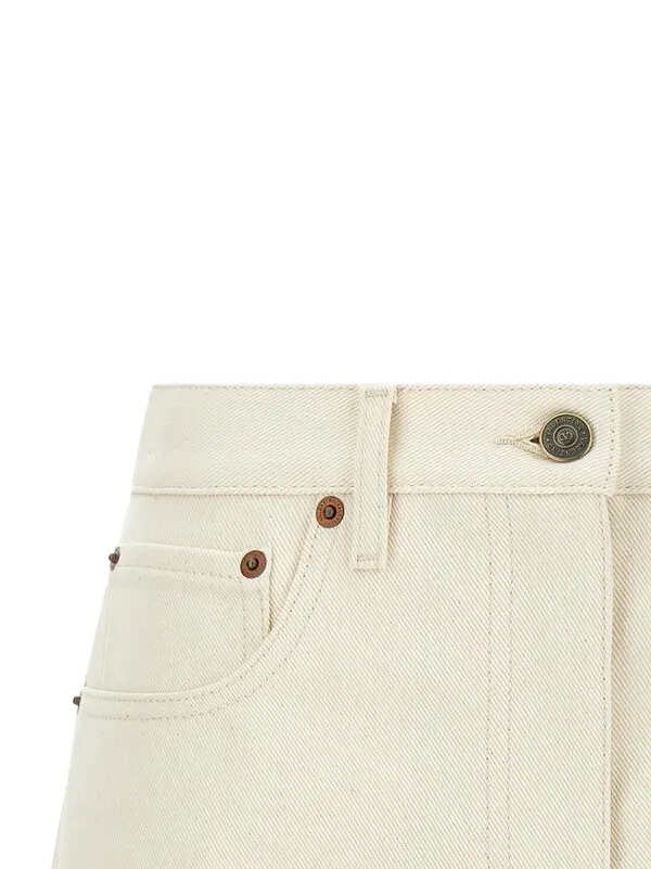 Valentino Garavani Vgold" Denim Shorts - Cream
