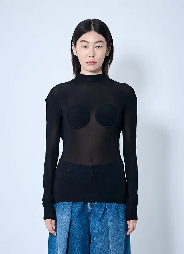 JEAN PAUL GAULTIER Backless Conical Mesh Top - Black