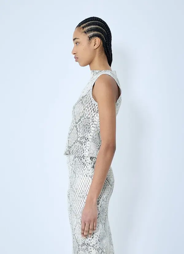 Alexander Wang Snake-print Embossed Tank Top