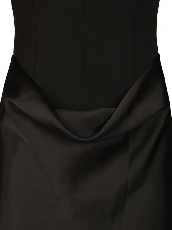 ROTATE BY BIRGER CHRISTENSEN Cap Sleeve Draped Maxi Dress - Black