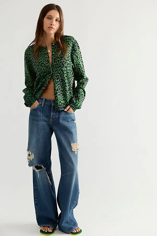 Anna Sui Jaguar Printed Cardigen