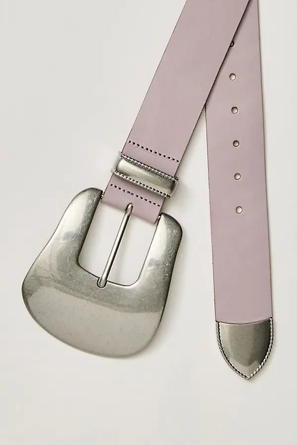 Free People Opalite Leather Belt - Lost Lilac