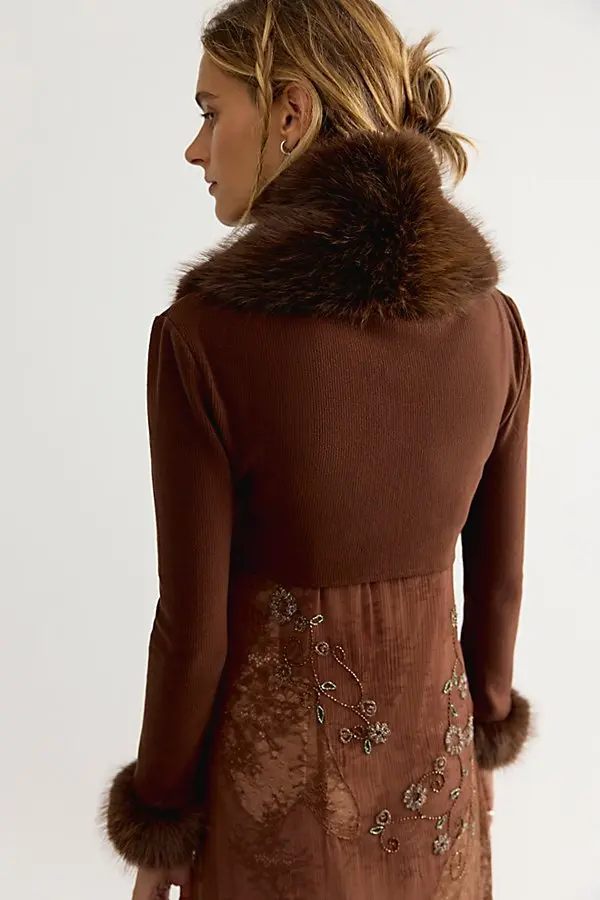 Free People Penny Lane Fur Bolero - Latte