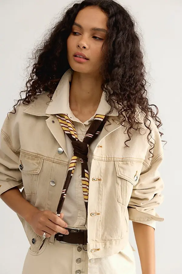 Free People Rugby Triangle Scarf - Coffee Bean