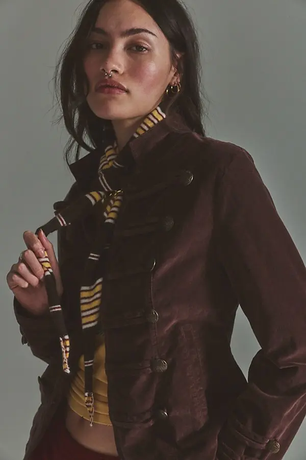 Free People Rugby Triangle Scarf - Coffee Bean