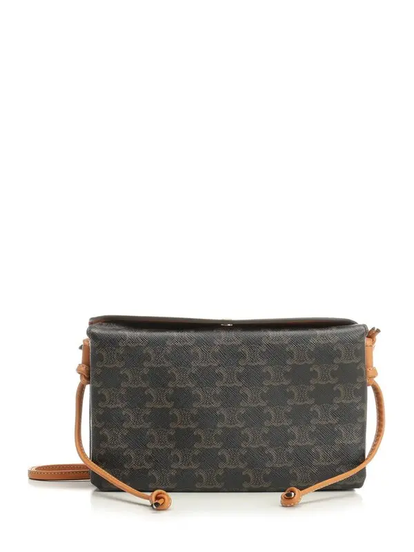 Celine Trio Flap Triomphe Canvas - Brown