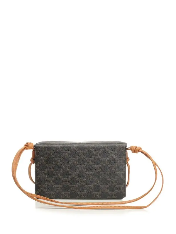 Celine Trio Flap Triomphe Canvas - Brown