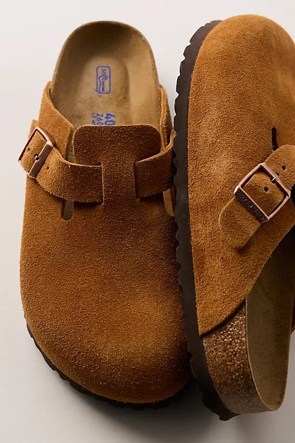 BIRKENSTOCK Boston Soft Footbed Suede Clogs - Mink