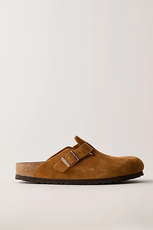 BIRKENSTOCK Boston Soft Footbed Suede Clogs - Mink