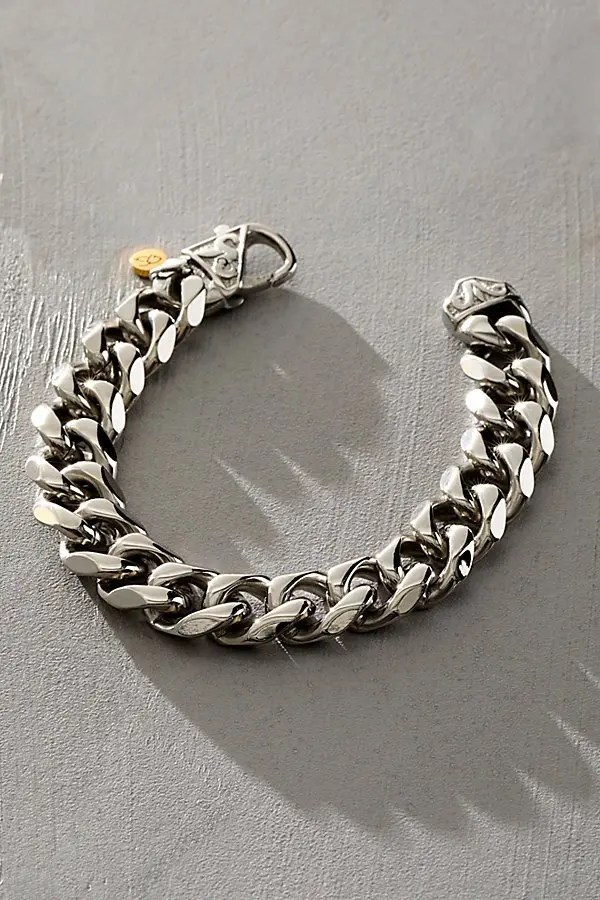 ATELIER CG Handmade Stainless Steel Curb Chain Bracelet - Slvr/argnt