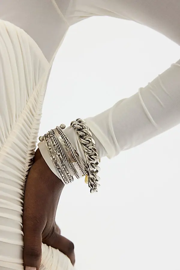 ATELIER CG Handmade Stainless Steel Curb Chain Bracelet - Slvr/argnt