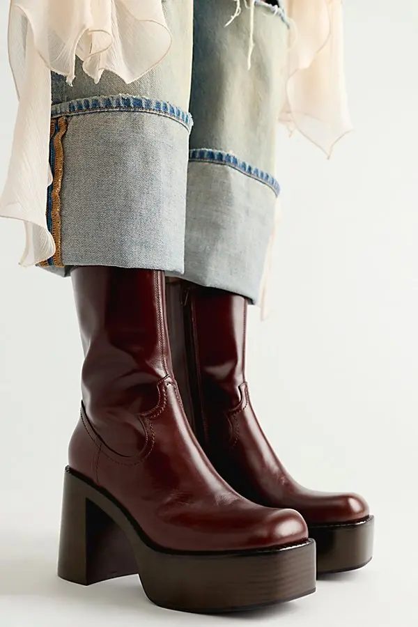 Jeffrey Campbell Empire Platform Boots - Brown