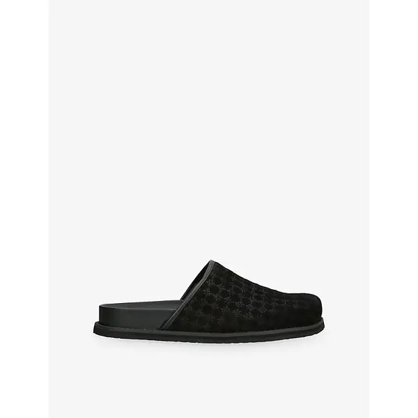 Amiri Monogram Suede Clogs