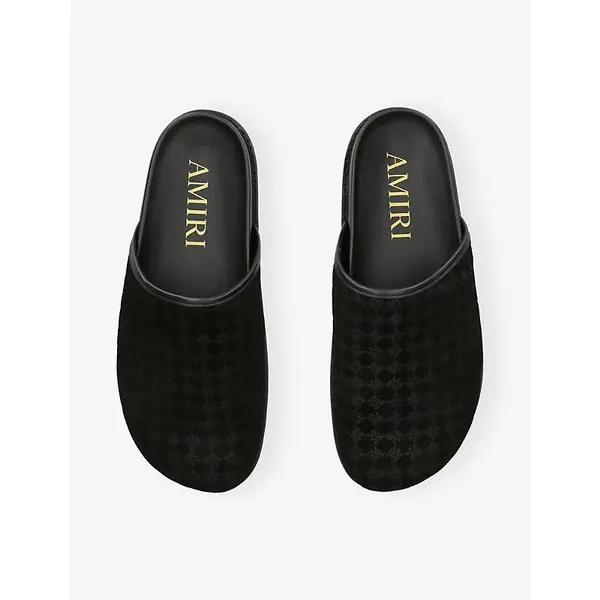Amiri Monogram Suede Clogs