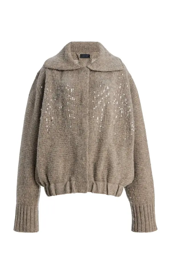 HAIKURE Sadie Wool Jacket With Sequins - Taupe
