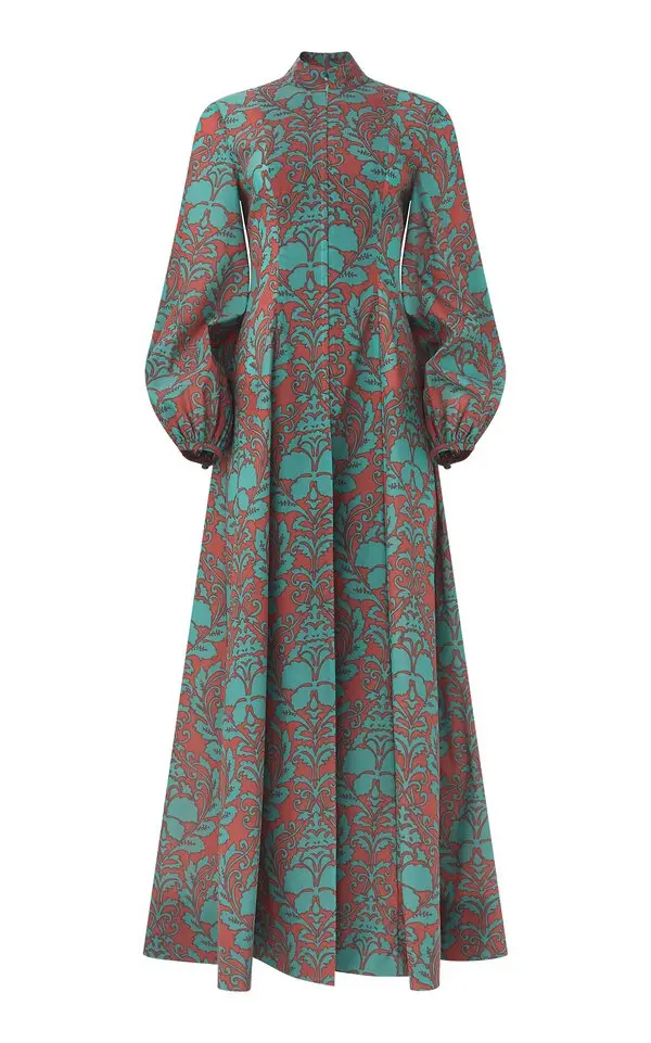 DAR ZÉRO STUDIO Exclusive Damask Organza Mock Neck Duster - Print