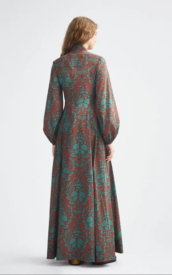 DAR ZÉRO STUDIO Exclusive Damask Organza Mock Neck Duster - Print
