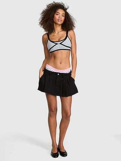 Pink All-day Cotton™ Double Up Scoop Bra - Grey