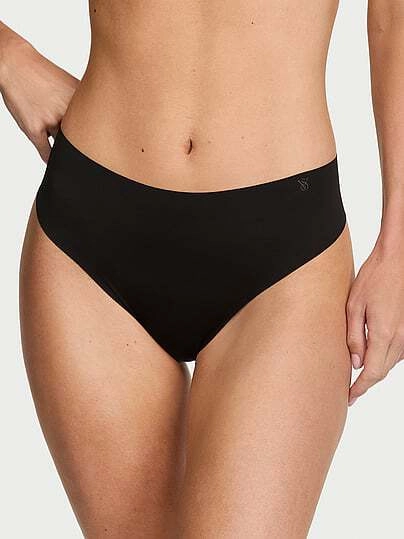 Victoria's Secret No-show Mid-rise Thong Panty - Black