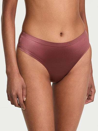 Victoria's Secret No-show Mid-rise Thong Panty - Brown
