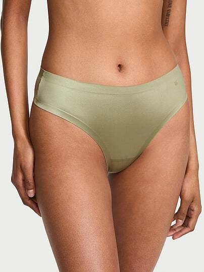 Victoria's Secret No-show Snake Jacquard Mid-rise Thong Panty - Green