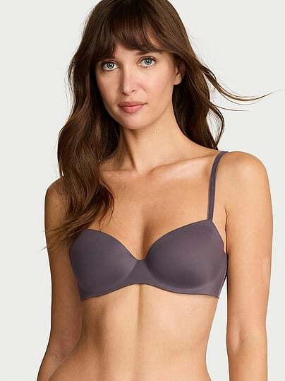 Victoria's Secret Body Victoria Flexfactor High-shine Lightly Lined Balconette Bra - Grey