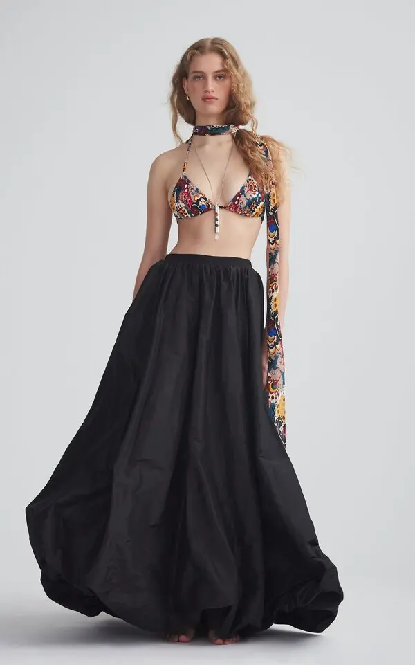DAR ZÉRO STUDIO Exclusive Tech-silk Bubble Maxi Skirt