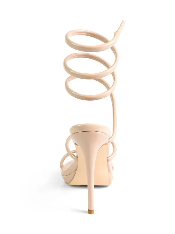 Frederick's Of Hollywood Sabine Spiral High Heel Sandals - Nude
