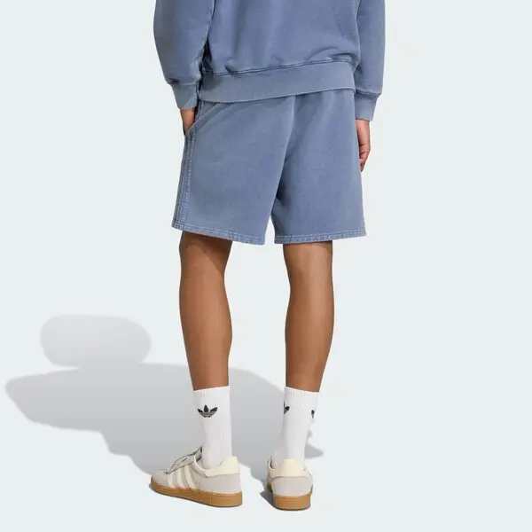 Adidas Originals Trefoil Essentials Washed Fleece Shorts - Dark Blue