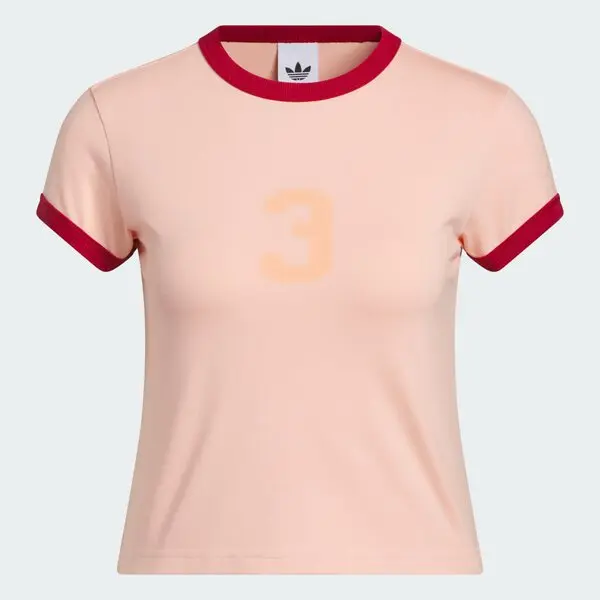 Adidas Graphic Ringer Baby Tee - Glow Pink