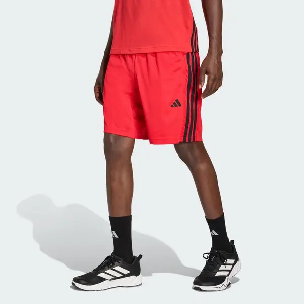 Adidas Workout Essentials Base 3-stripes Pique Short 9inch Pure Ruby