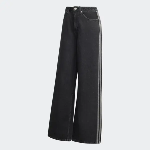 Adidas High Rise Wide Leg Denim Pants